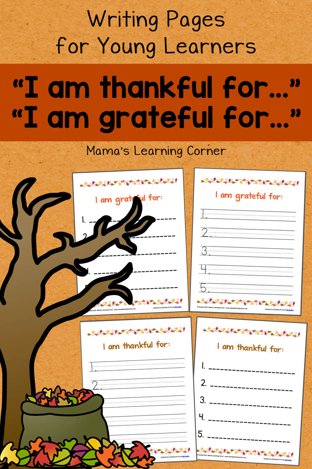  I Am Thankful For Writing Pages Mamas Learning Corner