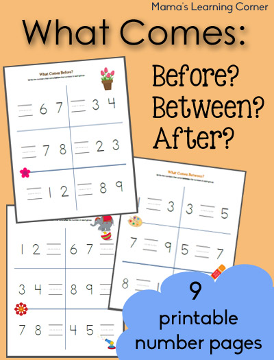 What Comes Before Between And After Counting Worksheets Mamas 