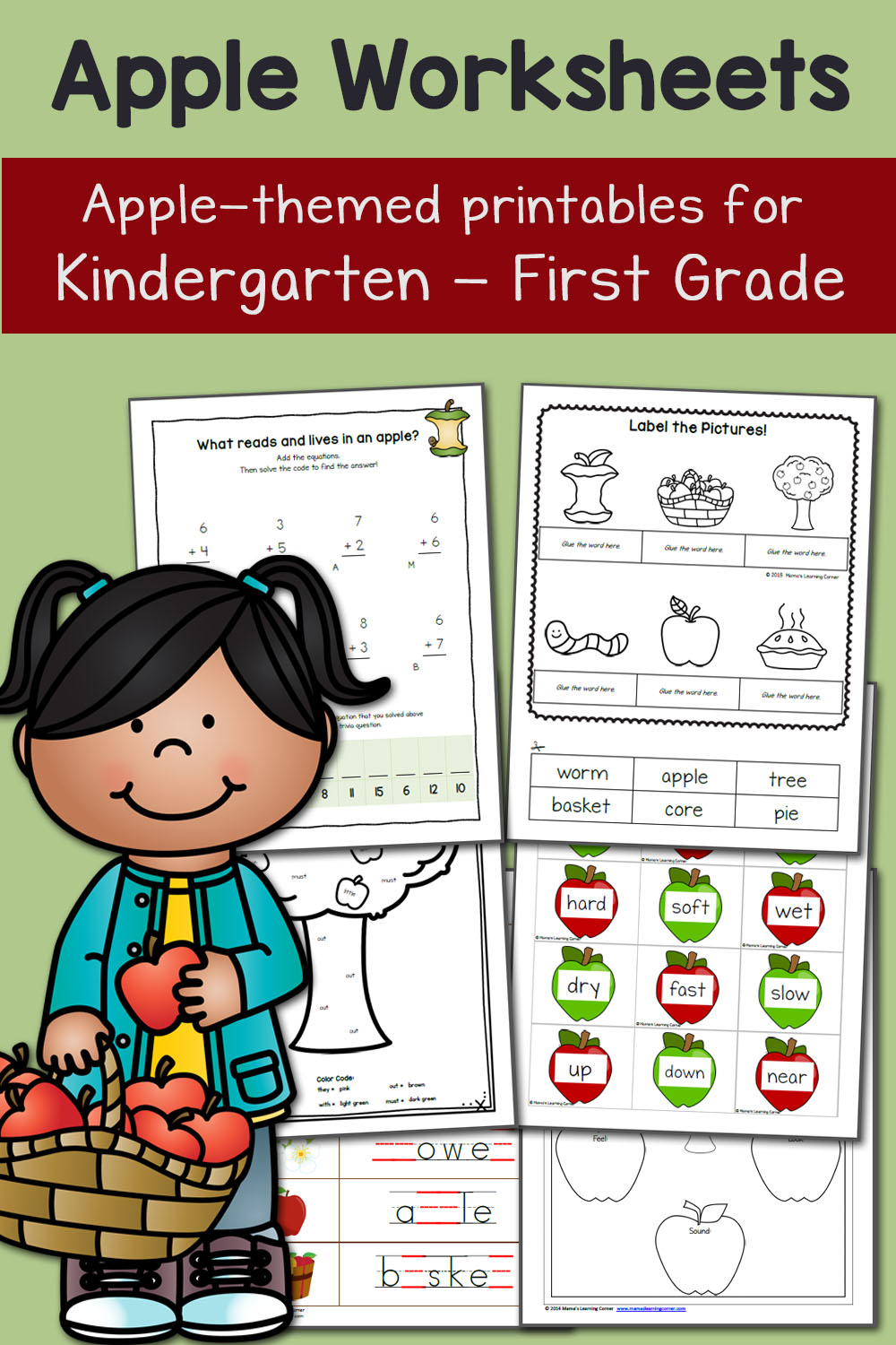 Apple Worksheets For Kindergarten And First Grade Mamas Learning Corner Apple Worksheets For Kindergarten And First Grade Mamas Learning Corner
