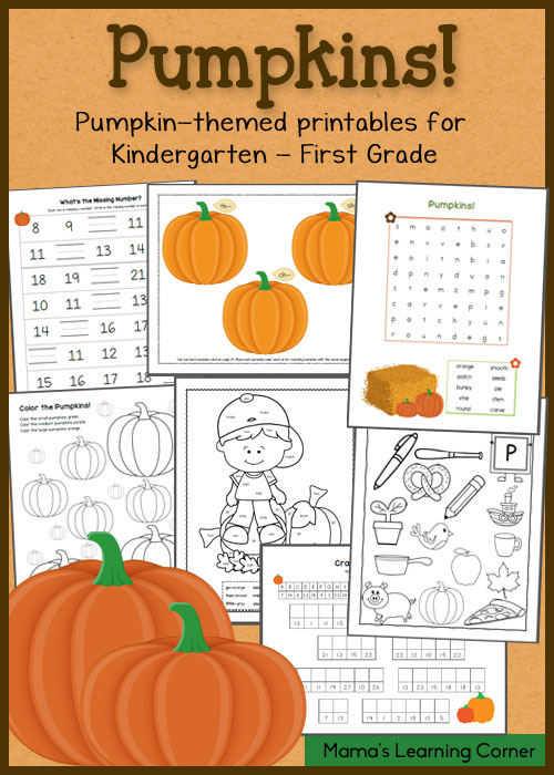 Pumpkin Worksheets For Kindergarten And First Grade Mamas Learning Corner