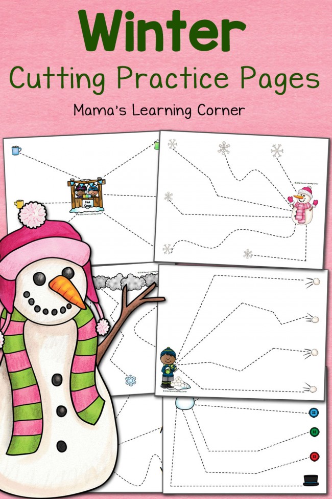 Winter Cutting Practice Pages - Mamas Learning Corner
