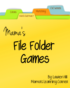 Now Available: Mama’s File Folder Games Ebook! - Mamas Learning Corner