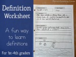 A Fun Way to Write Definitions for 1st-4th Graders {w/ a free printable ...