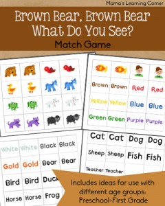 Brown Bear, Brown Bear Match Game - Mamas Learning Corner