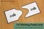 CVC Matching Puzzle Cards - Mamas Learning Corner
