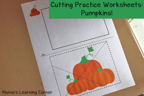 Cutting Practice Worksheets: Pumpkins! - Mamas Learning Corner