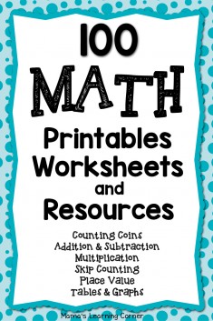 100 Math Printables and Resources - Mamas Learning Corner