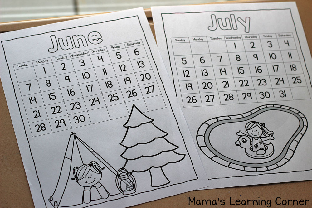 Color Your Own Calendar! - Mamas Learning Corner