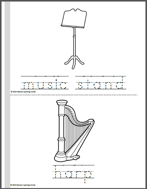Orchestra Coloring Pages - Mamas Learning Corner