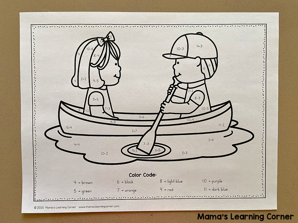 Color By Number Worksheets: June! - Mamas Learning Corner