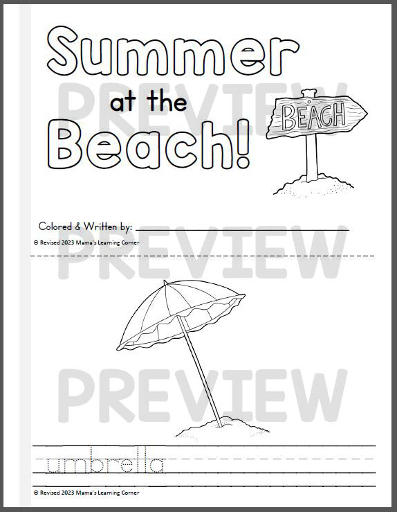 Summer Coloring Pages: At the Beach! - Mamas Learning Corner