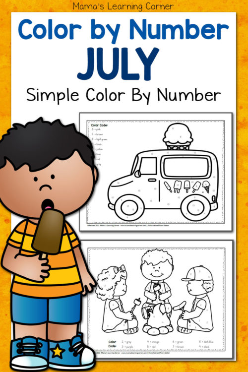 Color By Number Worksheets: July! - Mamas Learning Corner