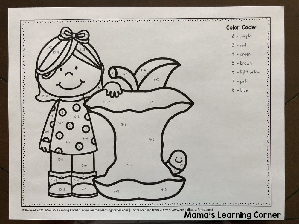 September Color By Number Worksheets - Mamas Learning Corner