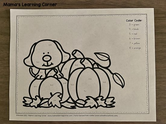October Color By Number Worksheets - Mamas Learning Corner