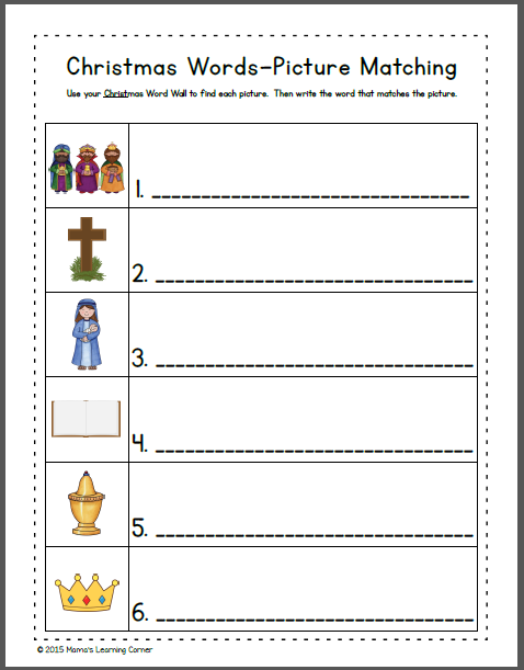 Christmas File Folder Word Wall - Mamas Learning Corner