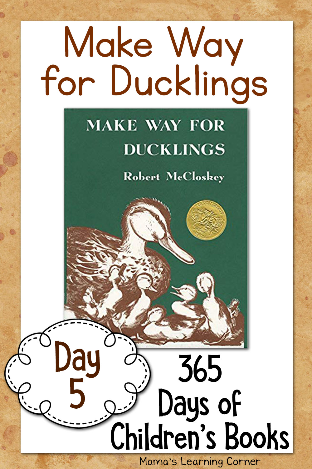 Day 5 of Children's Books - Make Way for Ducklings - Mamas Learning Corner