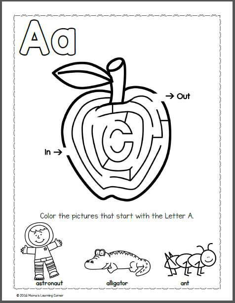 Alphabet Mazes - Mamas Learning Corner
