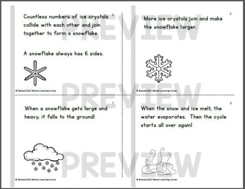 Snowflake Life Cycle Worksheets - Mamas Learning Corner