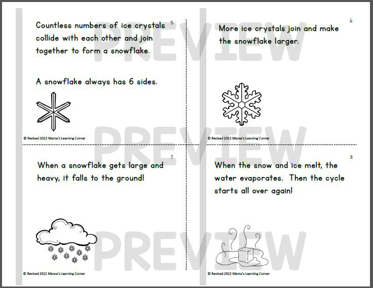 Snowflake Life Cycle Worksheets - Mamas Learning Corner