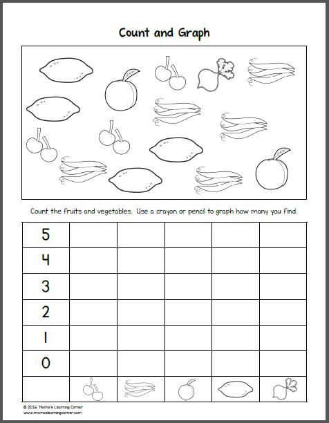 Fruit And Vegetable Worksheets For Kindergarten And First Grade Mamas 