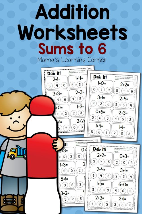 Dab It Addition Worksheets Sums To 6 Mamas Learning Corner dab-it-addition-worksheets-sums-to-6-mamas-learning-corner
