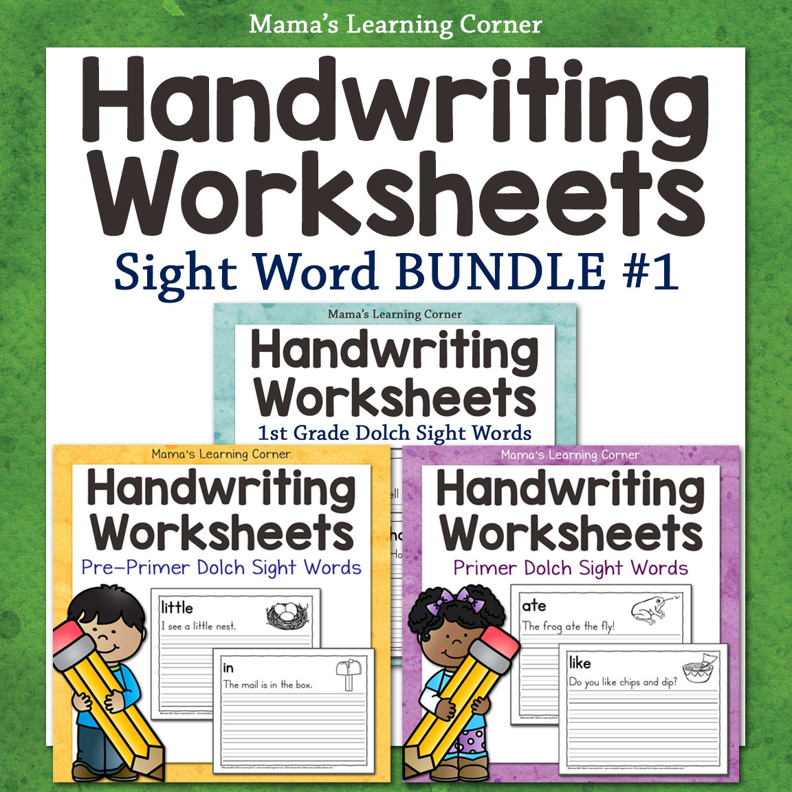 Handwriting Worksheets: Dolch Sight Words BUNDLE 1 - Mamas Learning Corner