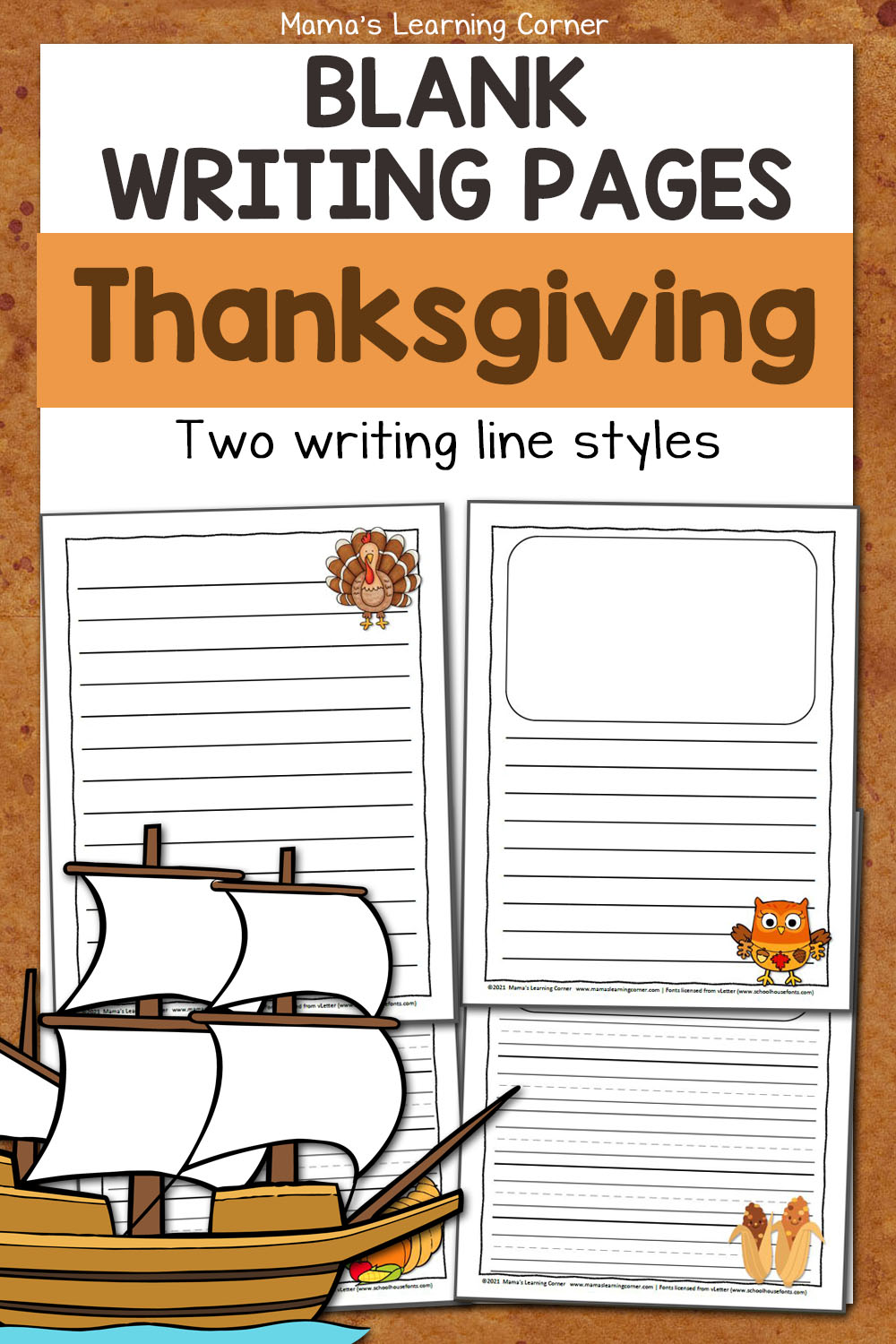Blank Thanksgiving Writing Pages - Mamas Learning Corner
