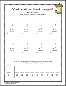 Apple Worksheets - Mamas Learning Corner