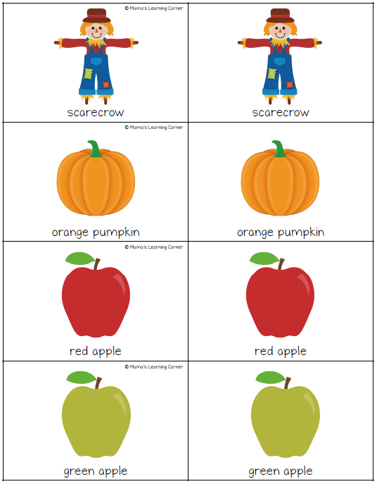 Fall Match Game - Mamas Learning Corner