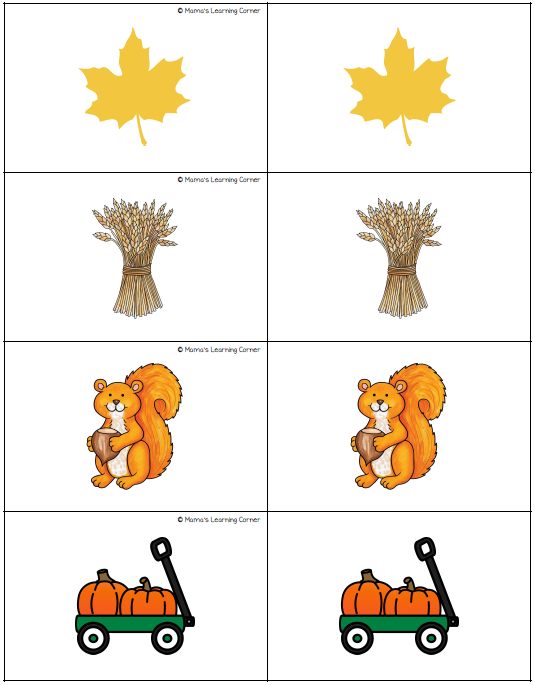 Fall Match Game - Mamas Learning Corner