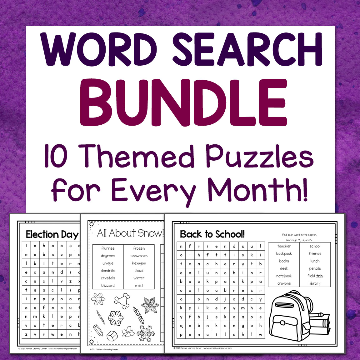 Word Search BUNDLE - Mamas Learning Corner