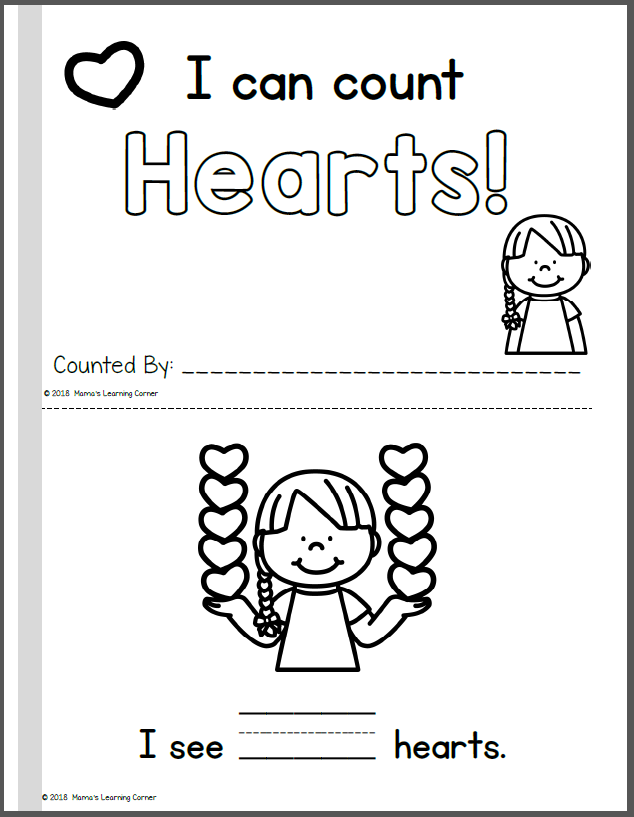 I Can Count Hearts Interactive Counting Booklet - Mamas Learning Corner