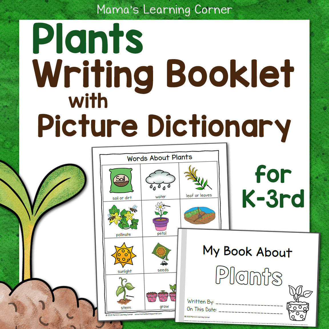 Plants Writing Booklet with Picture Dictionary - Mamas Learning Corner