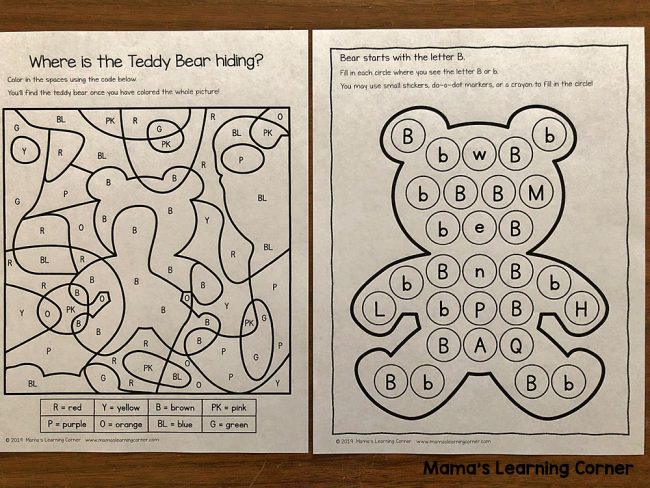 Teddy Bear Activities Printable Packet - Mamas Learning Corner