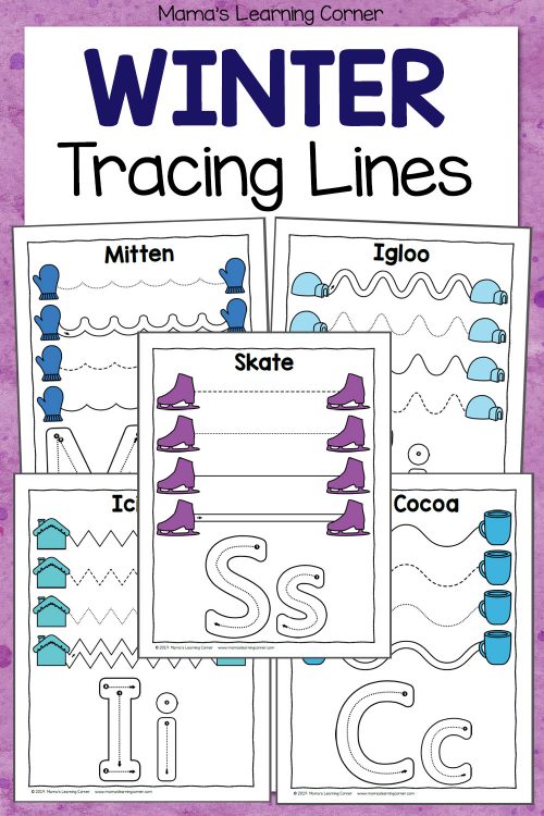 Winter Tracing Worksheets for Preschool - Mamas Learning Corner