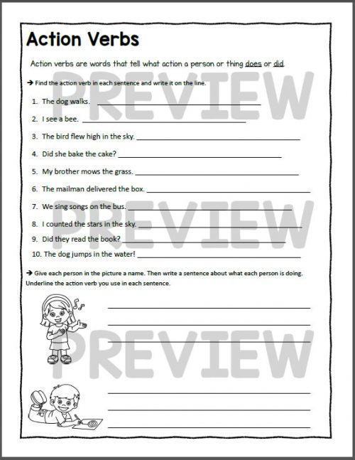 Verb Worksheets for 3rd and 4th Grades - Mamas Learning Corner