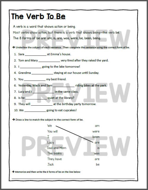 Verb Worksheets for 3rd and 4th Grades - Mamas Learning Corner