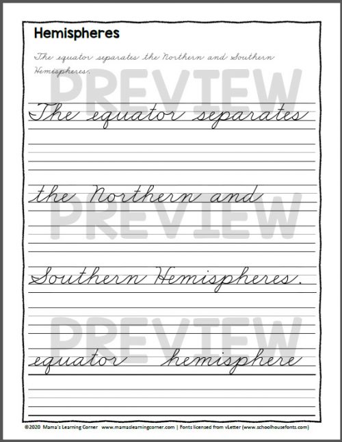 Basics Fact Pack Copywork Print and Cursive BUNDLE - Mamas Learning Corner
