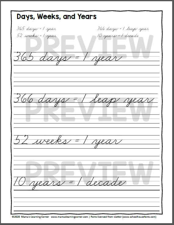 All About Our World Print and Cursive Handwriting Practice Sheets ...