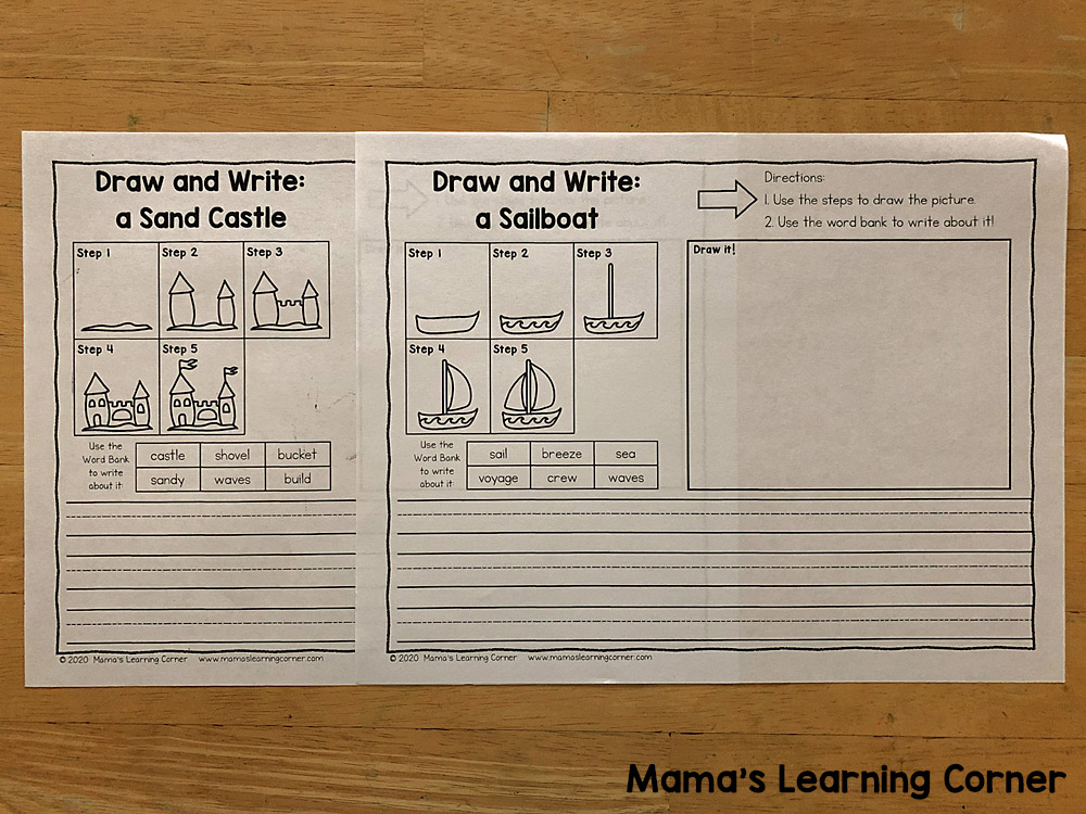 Summer Directed Draw and Write Worksheets - Mamas Learning Corner