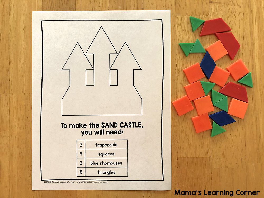 Summer Pattern Block Mats - Mamas Learning Corner