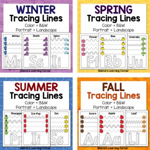 Spring Tracing Worksheets for Preschool - Mamas Learning Corner