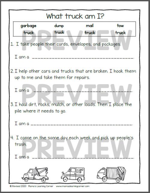 Transportation Worksheets for Kindergarten and First Grade - Mamas ...