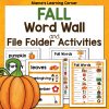 Thanksgiving Word Wall with File Folder Worksheets - Mamas Learning Corner