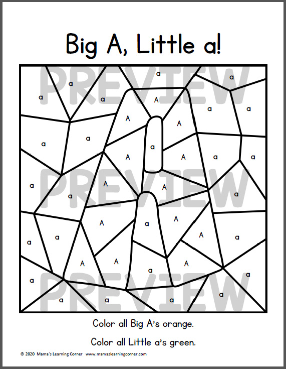 Color By Letter Alphabet Big and Little - Mamas Learning Corner