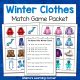 Winter Clothes Match Game Packet - Mamas Learning Corner