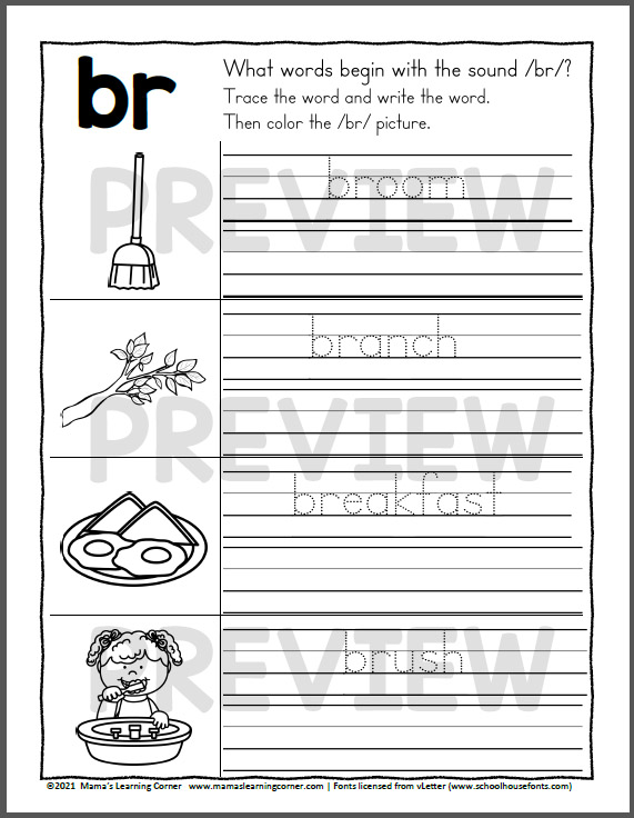 Blends Writing Practice Worksheets - Mamas Learning Corner