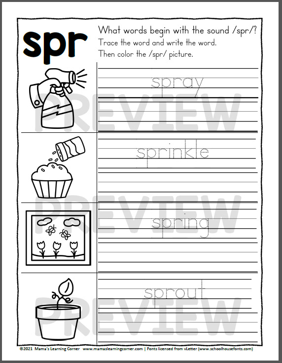 Blends Writing Practice Worksheets - Mamas Learning Corner