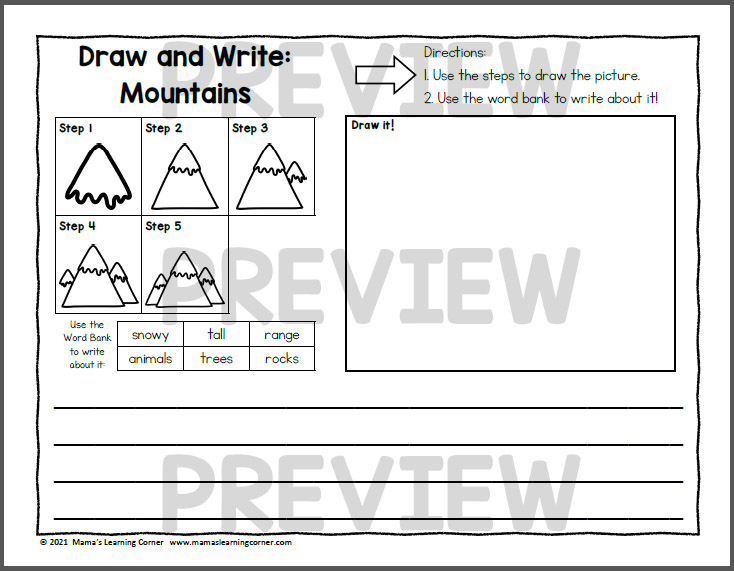 Winter Directed Draw and Write Worksheets - Mamas Learning Corner