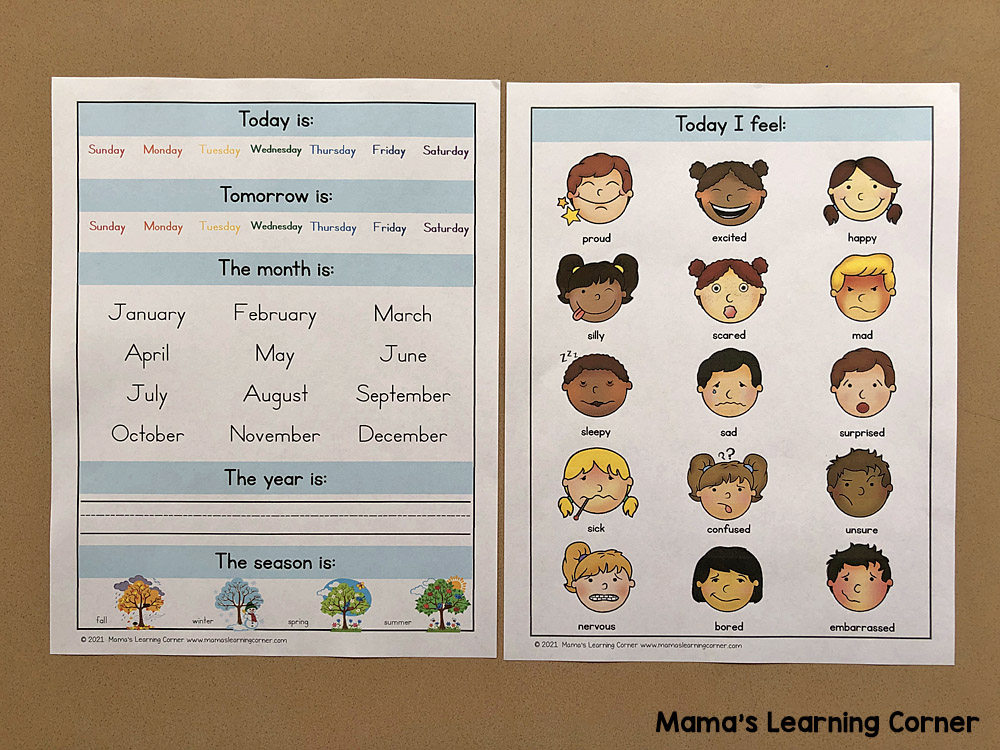 Daily Calendar Notebook for Preschool and Kindergarten - Mamas Learning ...